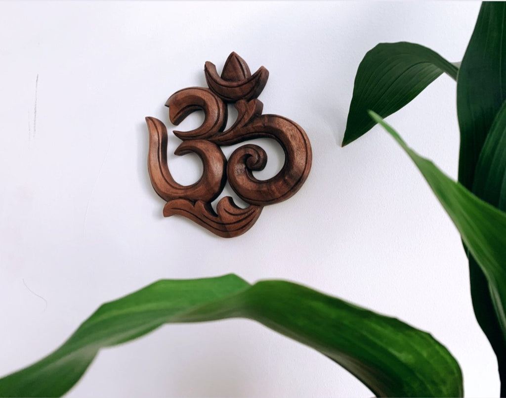 Hand Carved Wooden Om Signs – Om Shanti Space